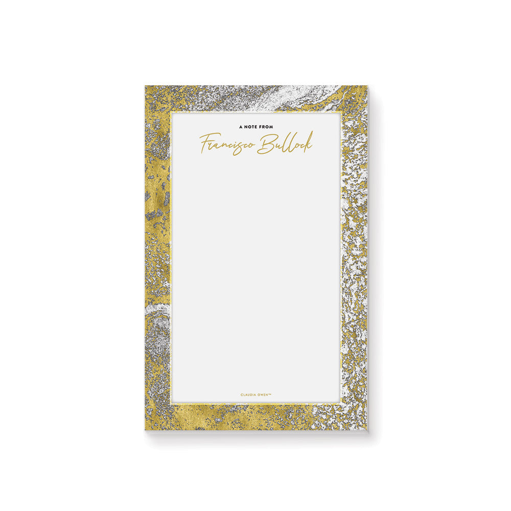 Silver and Gold Notepad, Professional Writing Paper for Charity Ball,