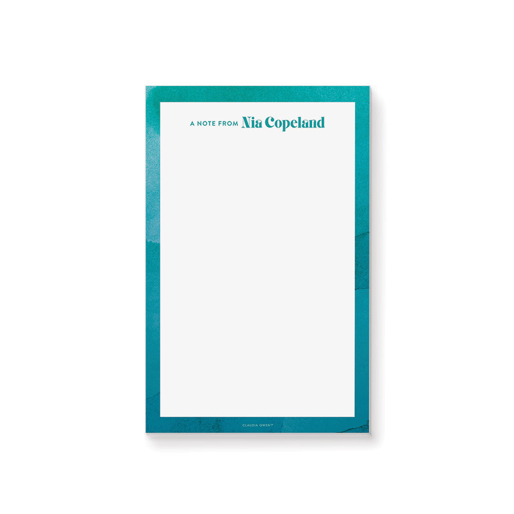 Modern Notepad with Blue Watercolor Design, Professional Stationery fo ...