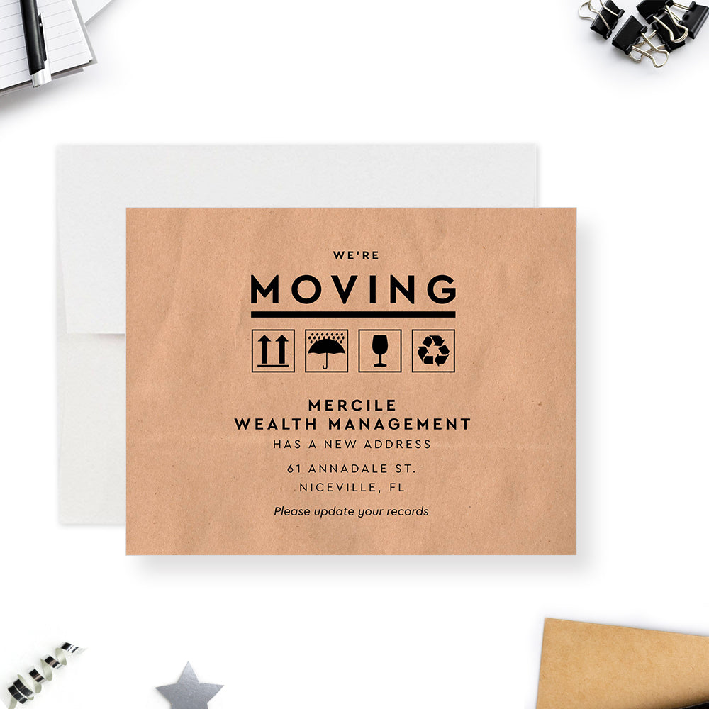 Business Moving Announcement Cards