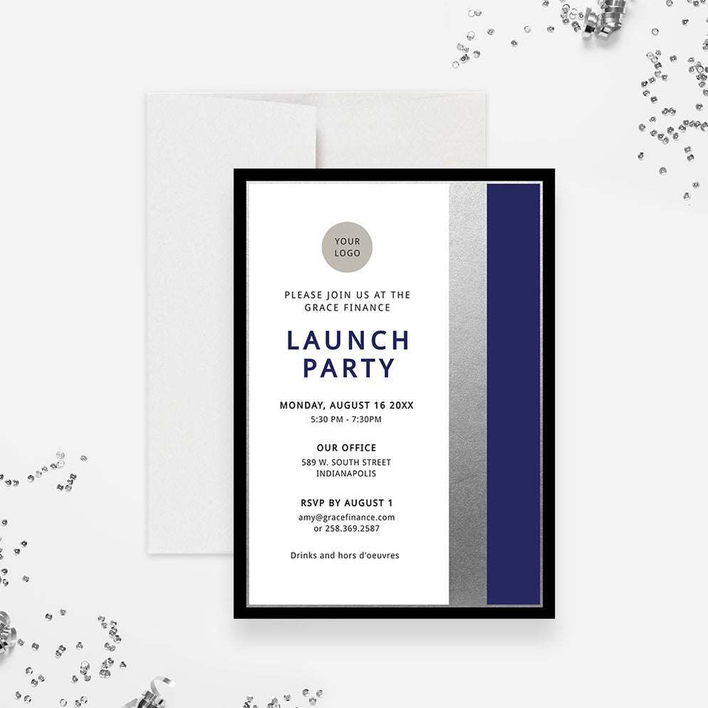 Grand Opening Company Party Invitation Editable Template, Launch Offic