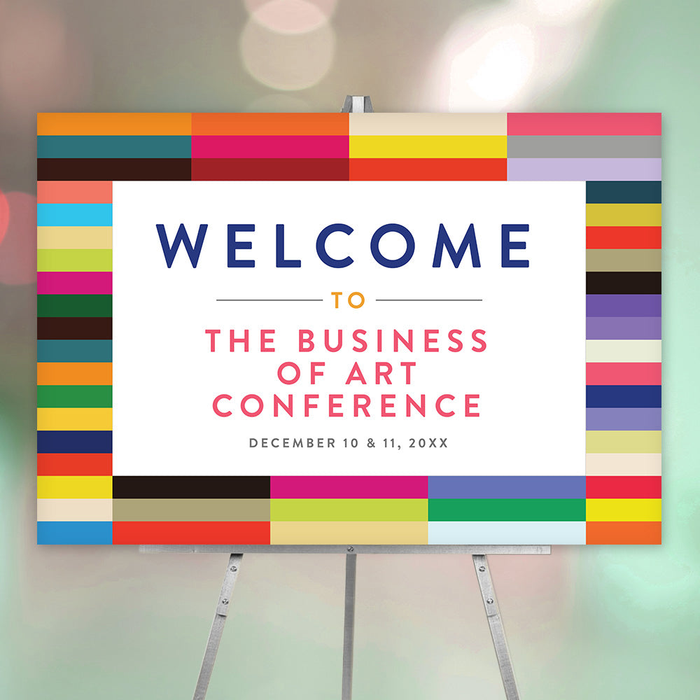 Colorful Art Conference Welcome Sign, Artistic Business Event Signage ...