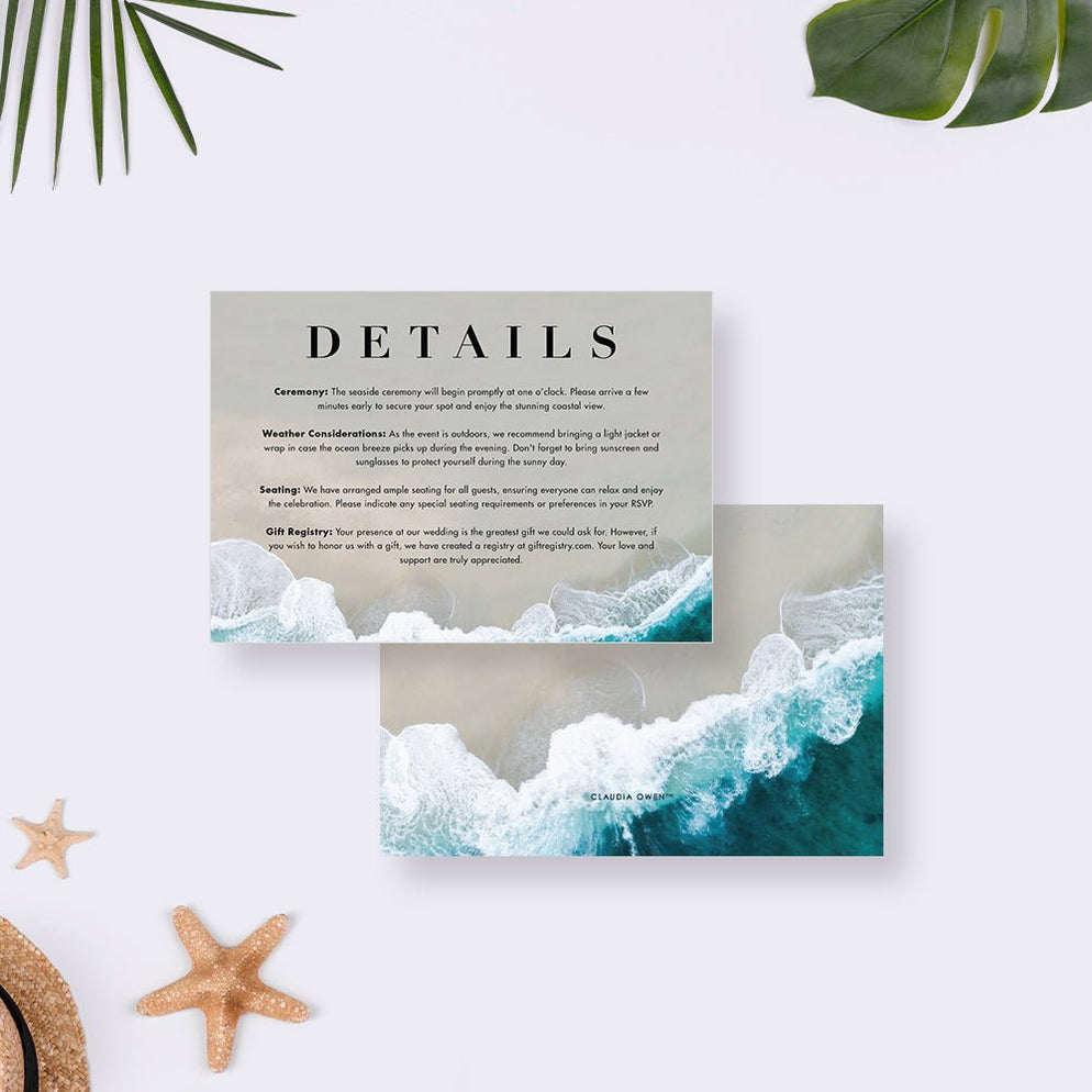 Beach Wedding Invitation Card, Modern Invitation for Destination Weddi ...