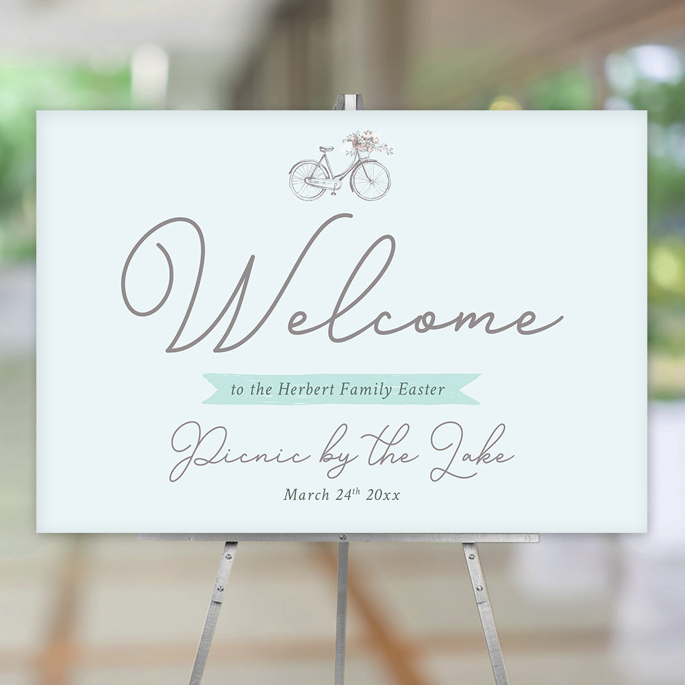 Easter Celebration Welcome Sign by the Lake, Easter Picnic Poster Feat