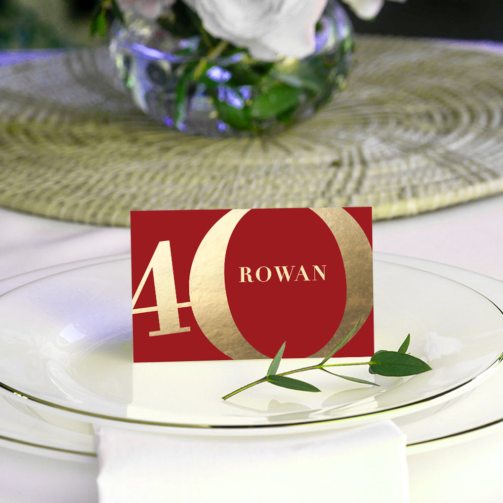 Red and Gold Elegant Invitation Card for 40th Business Anniversary Par