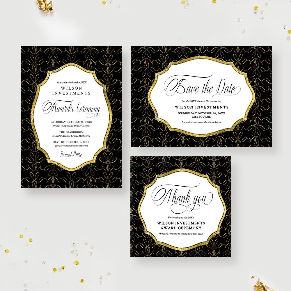 Award Ceremony Invitation Set, Elegant Business Invitation, Formal Sav ...