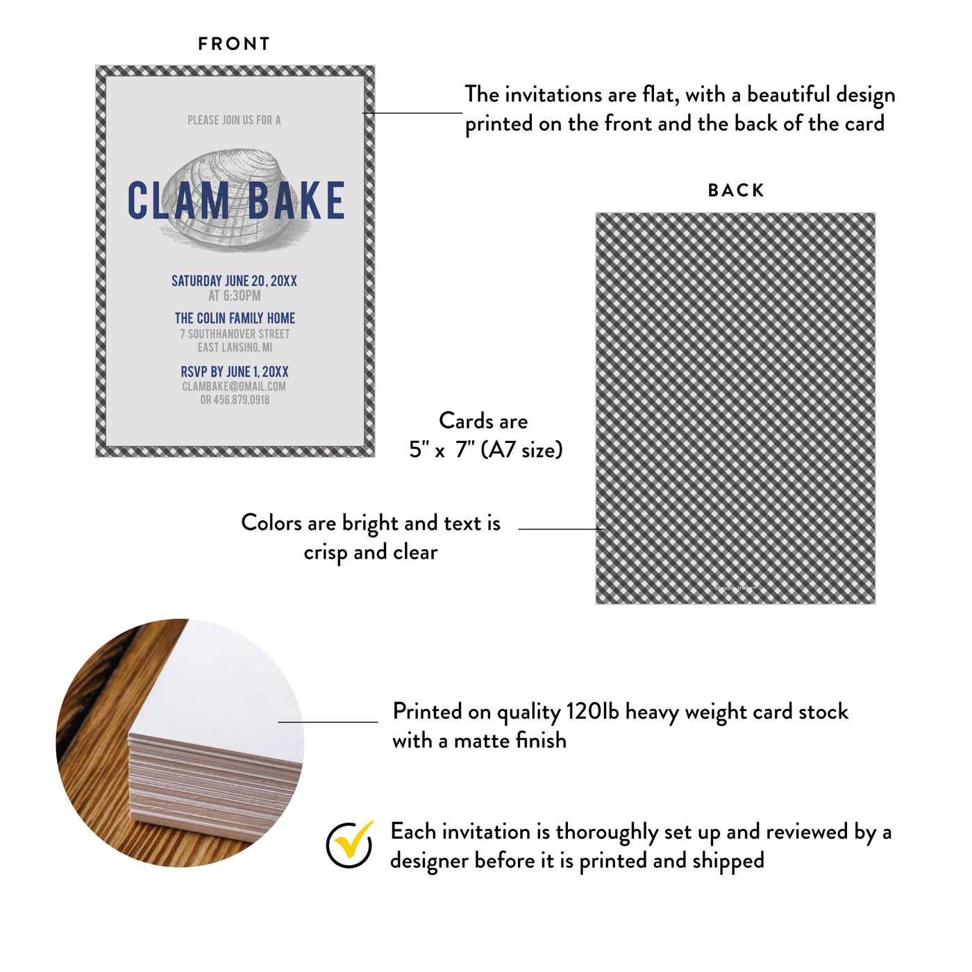 Clambake House Party Invitation Card, Seafood Party Invites with Clam ...