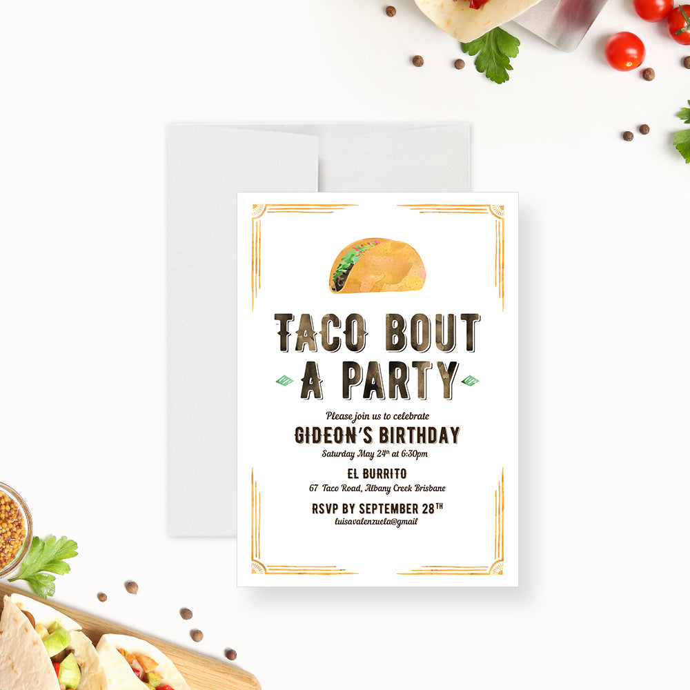 Taco Bar Party Invitation Template