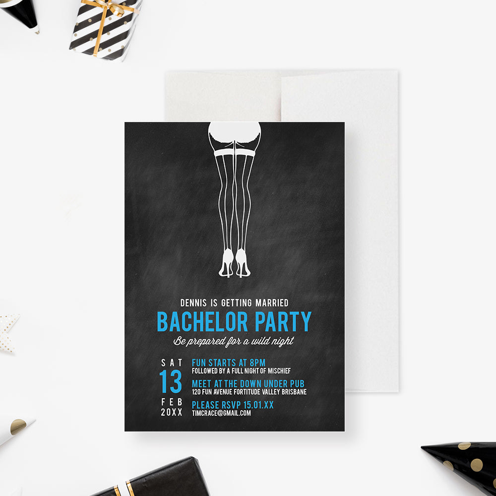 Fun Invitation Card for Bachelor Party, Sexy Invitation for Mens Wild