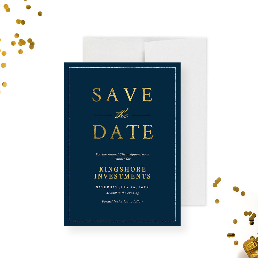 Save the Date Card Template, Formal and Simple Corporate Save the Date