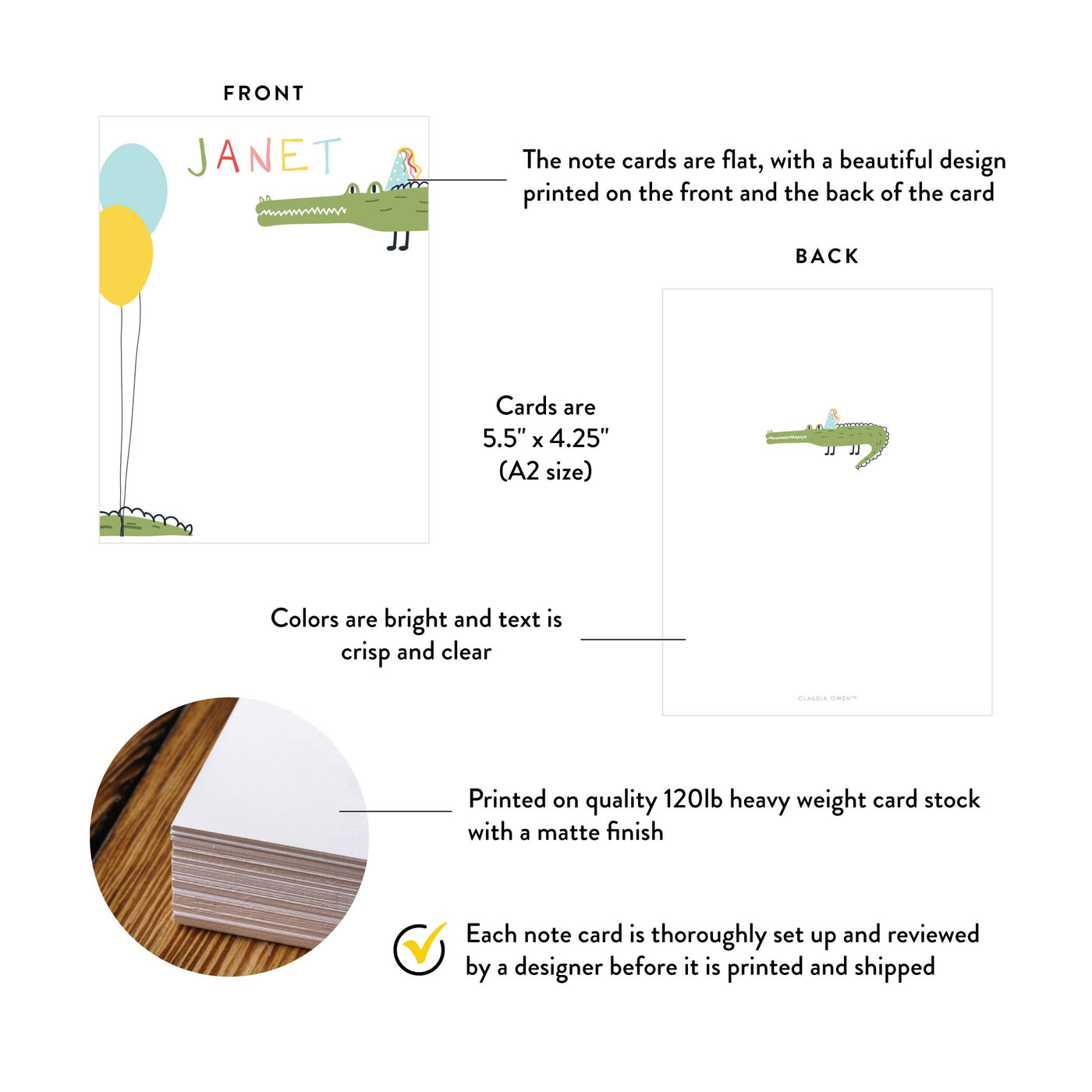 Alligator Note Card, Personalized Crocodile Stationery Set for Kids, C ...