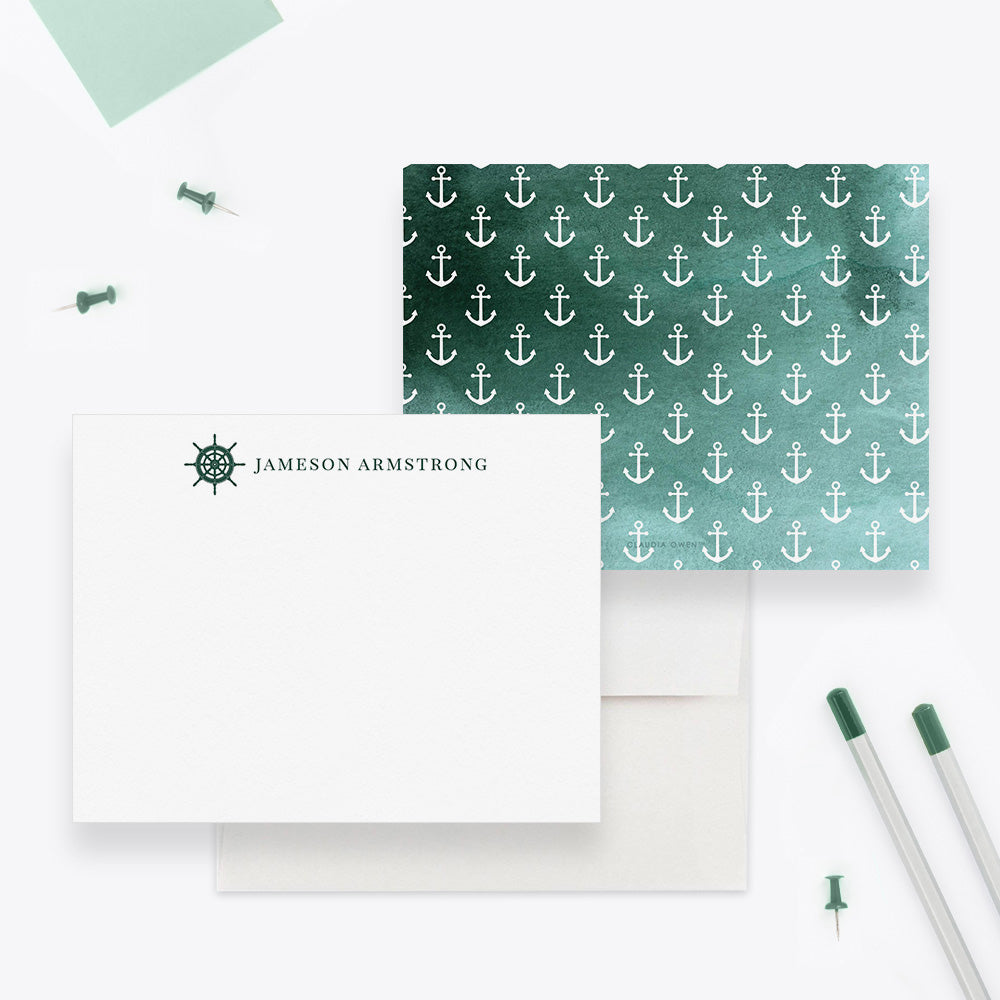 Sea Stationery Personalized Gift For Sailor, Anchor Nautical Ocean Sta
