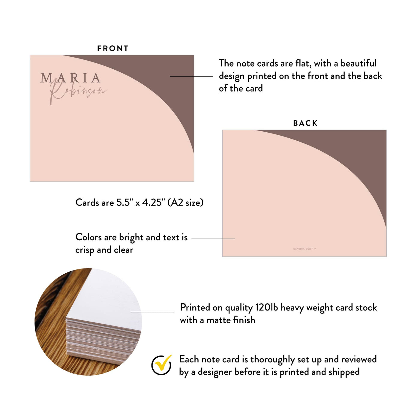 Personalized Birthday Thank You Card, Minimalist Blush Pink Note Card