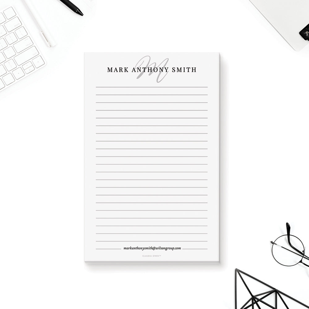 Personalized Office Notepad, Boss Employee Coworker Monogrammed Gift,