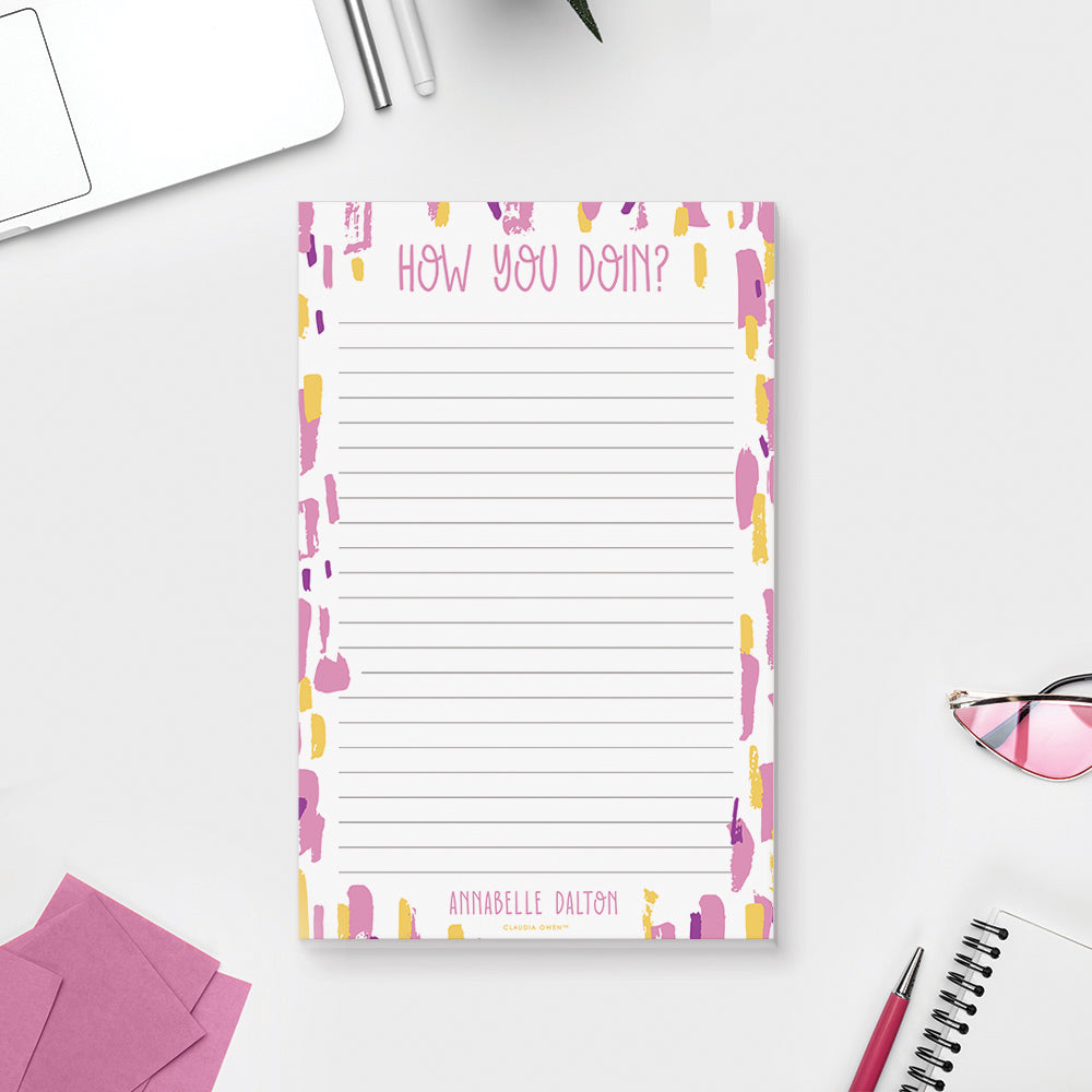 How You Doin' Notepad, Personalized Gift for Teens, School Notepad for