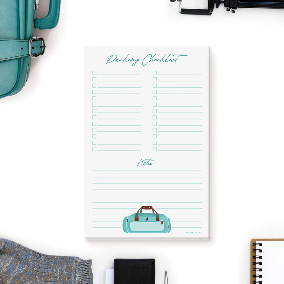 Packing Checklist with Notes Section, Packing List Notepad, Travel Che