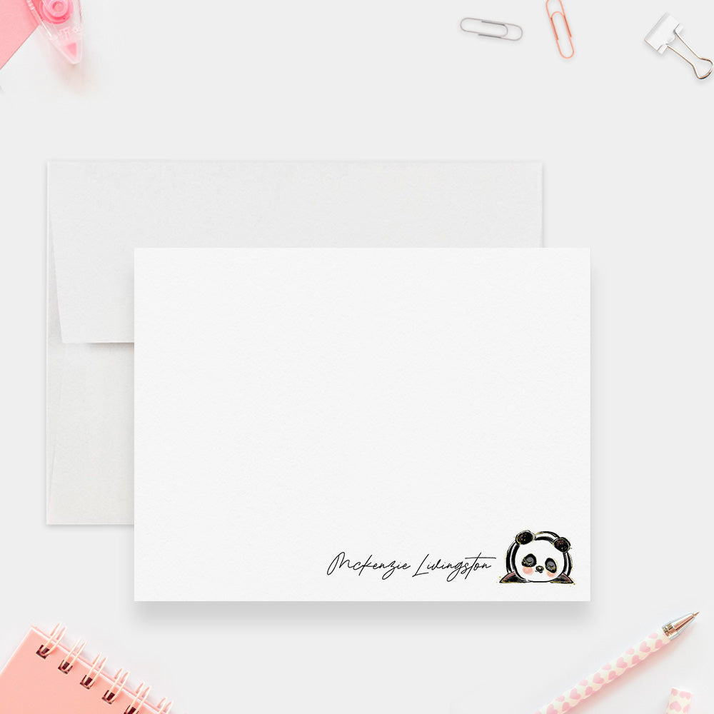 Cute Panda Note Card Personalized Stationery Gift