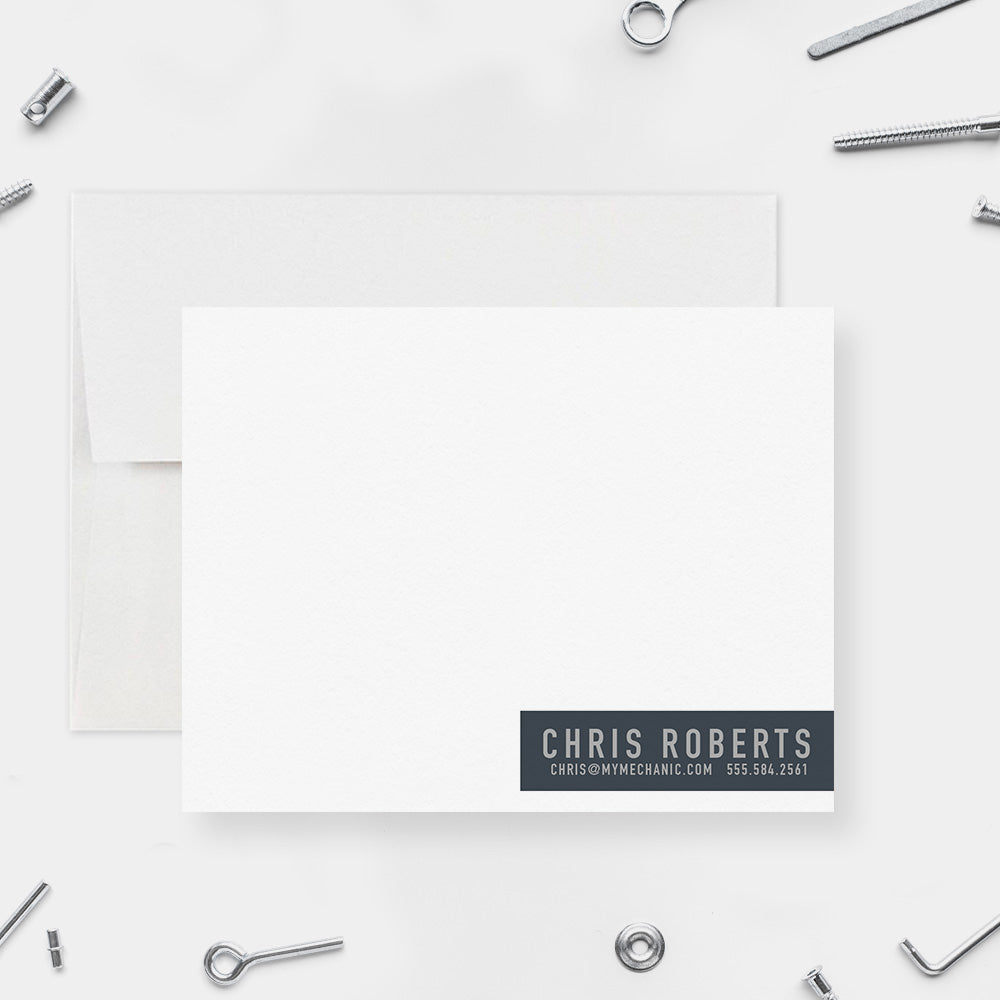 Personalized Mechanic Note Cards for Men — Claudia Owen