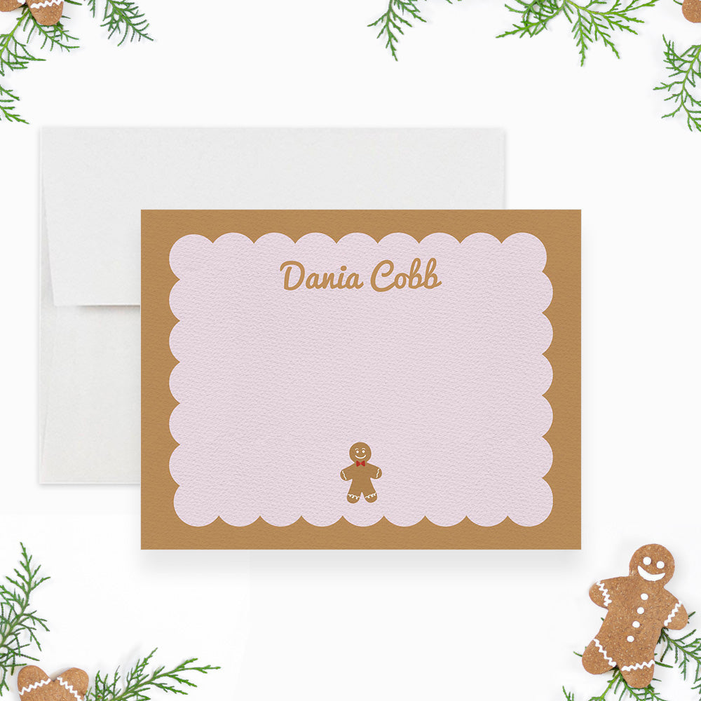 Gingerbread Man Christmas Thank You Card for Kids