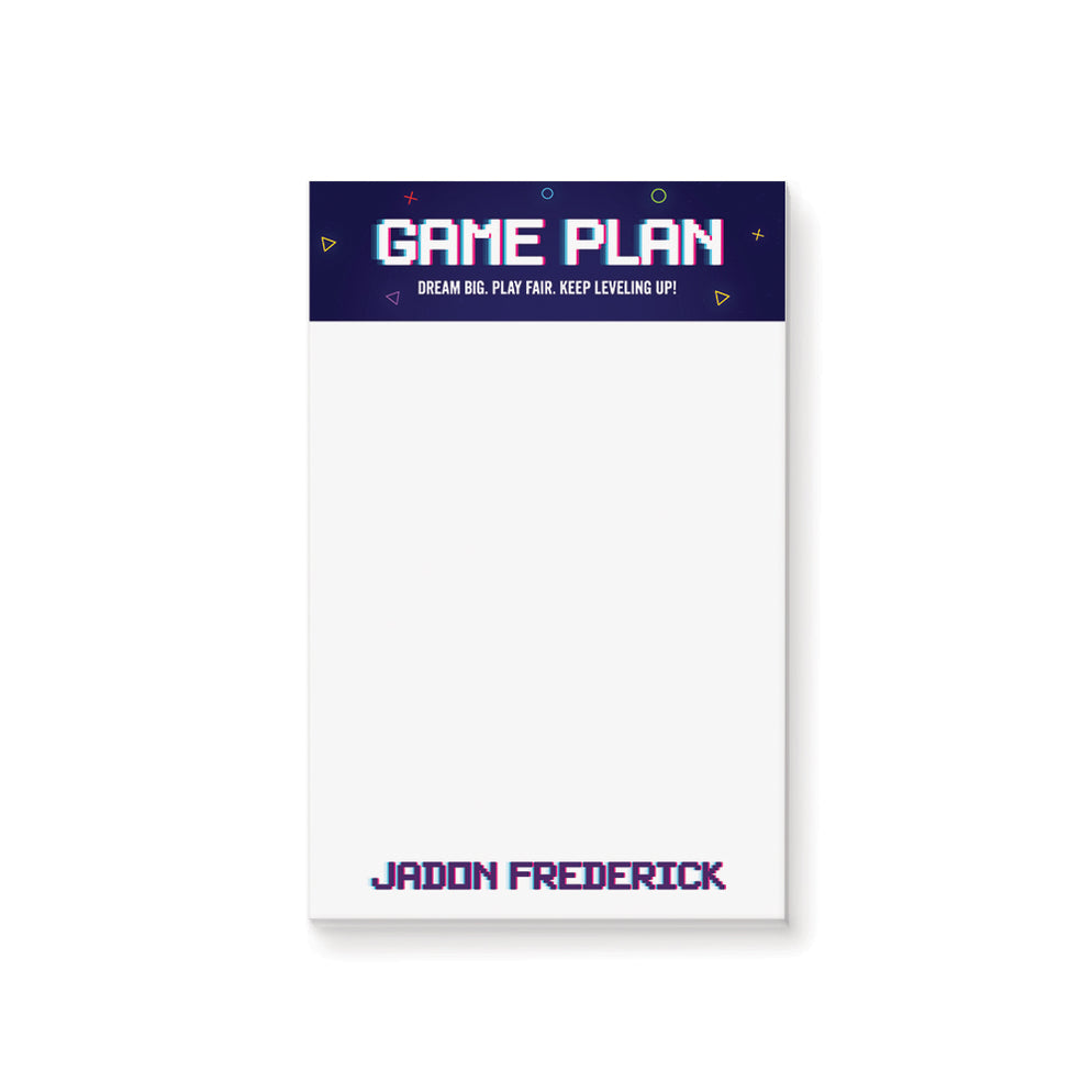 Personalized Gamer Notepad Video Game Bar Mitzvah Gift