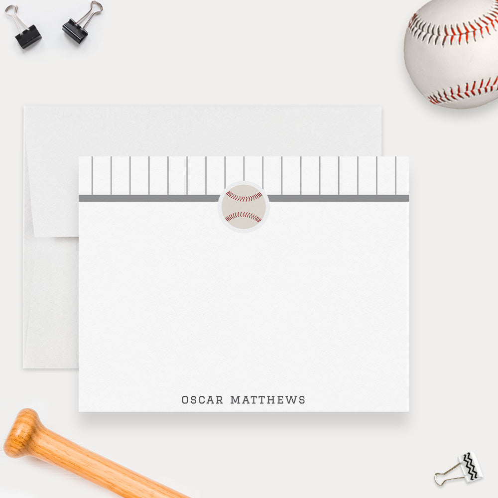 Baseball Thank You Cards for Boys Personalized Sports Stationery — Claudia Owen