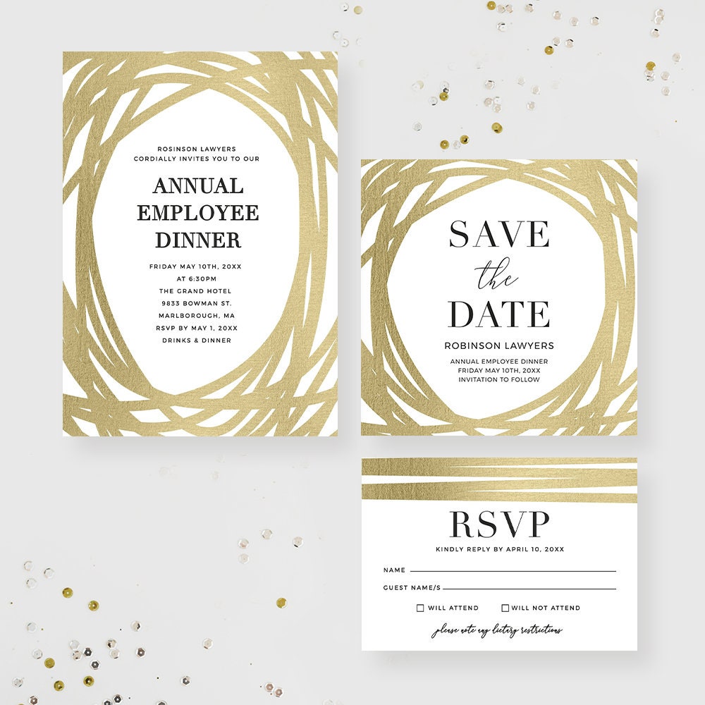 Annual Employee Dinner Invitation Set Business Event Instant Download