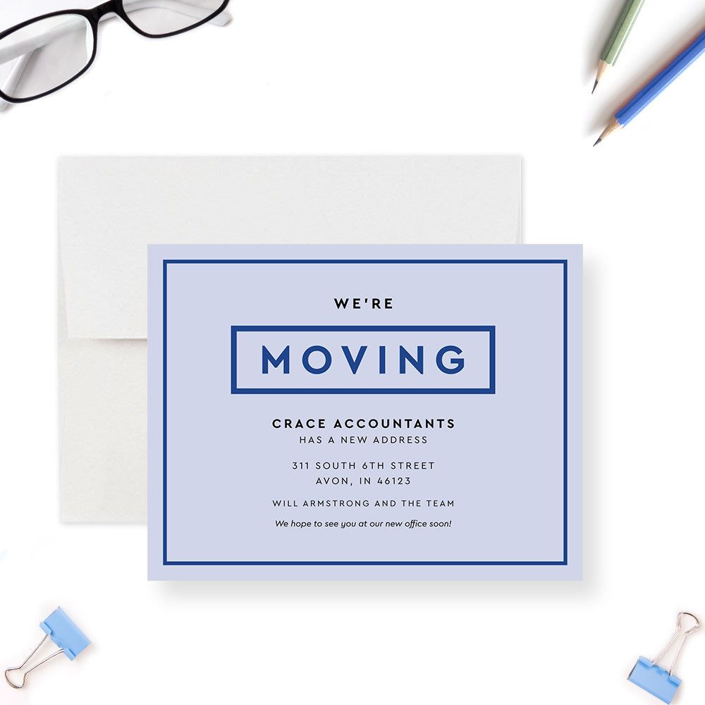 Business Moving Announcement Card for New Office Address