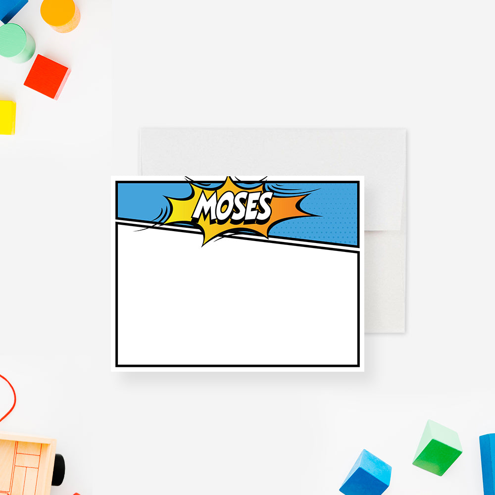 Superhero Note Cards Personalized With Your Name for Kids and Teens, C