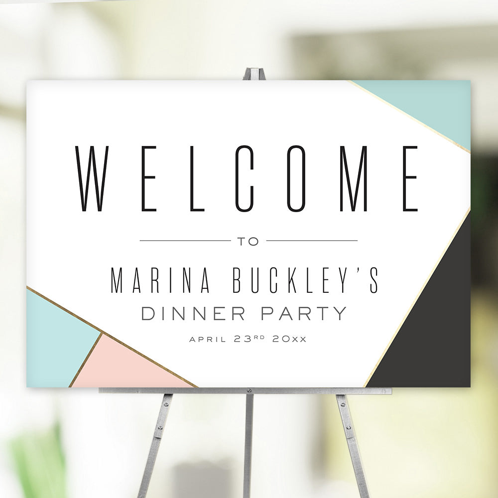 Modern Welcome Sign for Dinner Party or Birthday — Claudia Owen