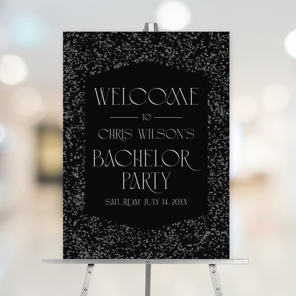 Elegant Bachelor Party Welcome Sign Gentlemen’s Night Decor