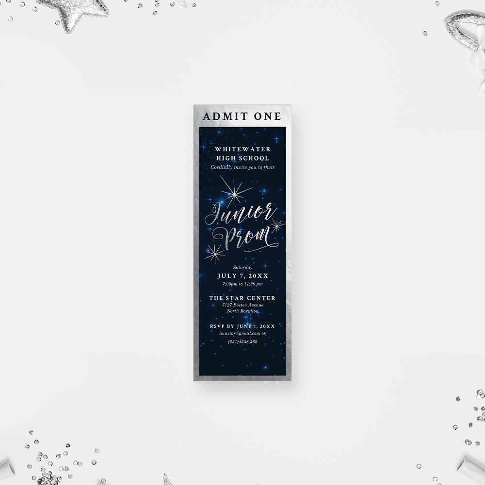 Junior Prom Ticket Invitation Starry Night Design