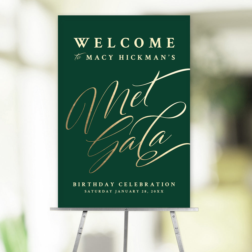 Elegant Met Gala Birthday Welcome Sign