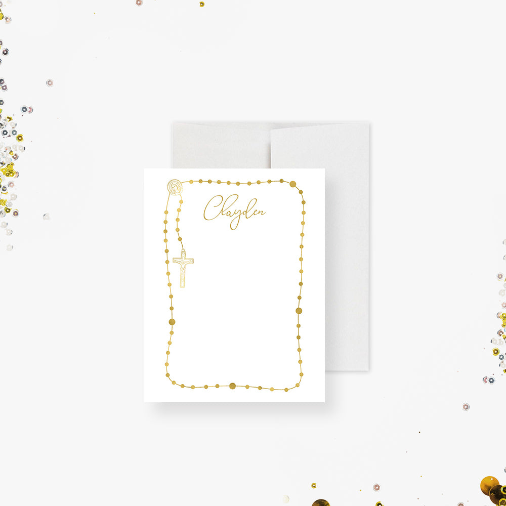 Religious Event Thank You Cards, Rosary Note Cards — Claudia Owen