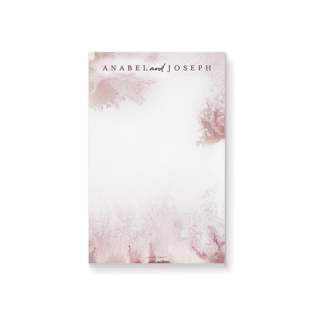 Personalized Wedding Notepad, Couple Stationery Pad with Watercolor Wa ...