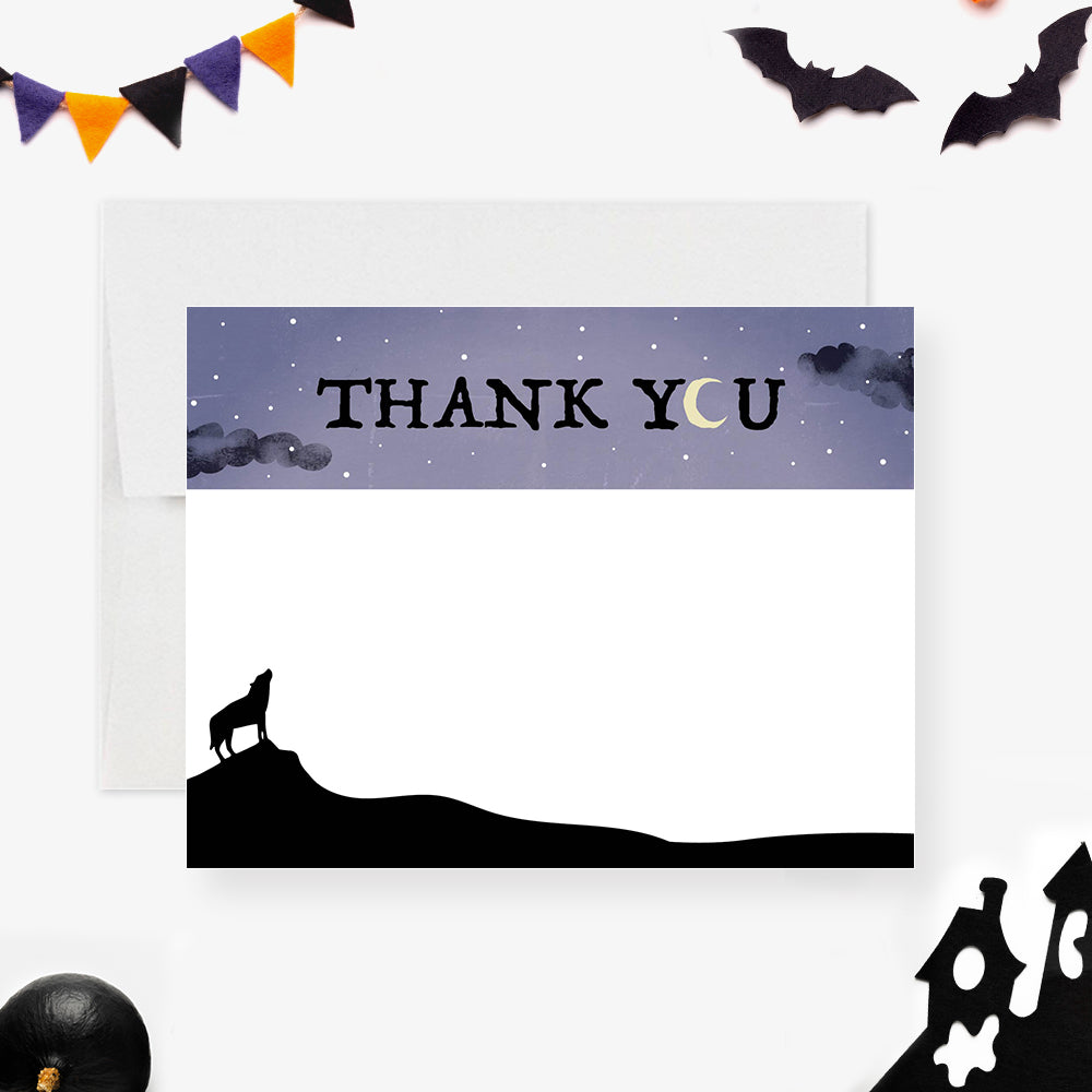 Werewolf Halloween Thank You Card for Costume Party
