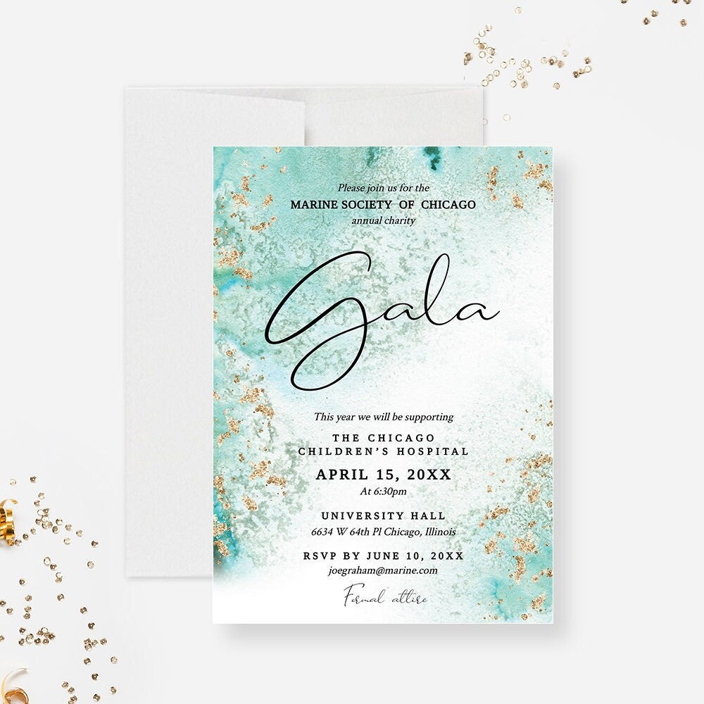 Elegant Gala Invitation Template, Formal Corporate Invites Printable D ...