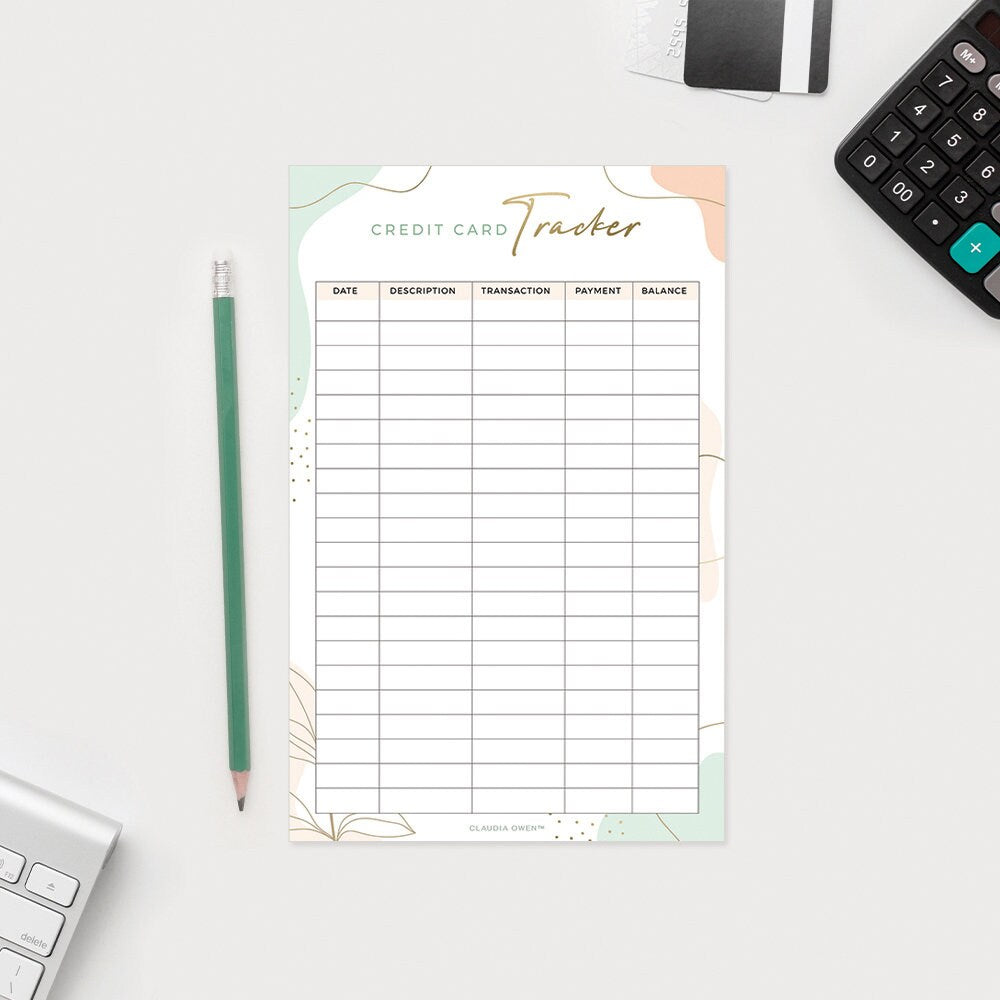 Credit Card Payment Tracker Template, Modern Finance Budget Planner Di