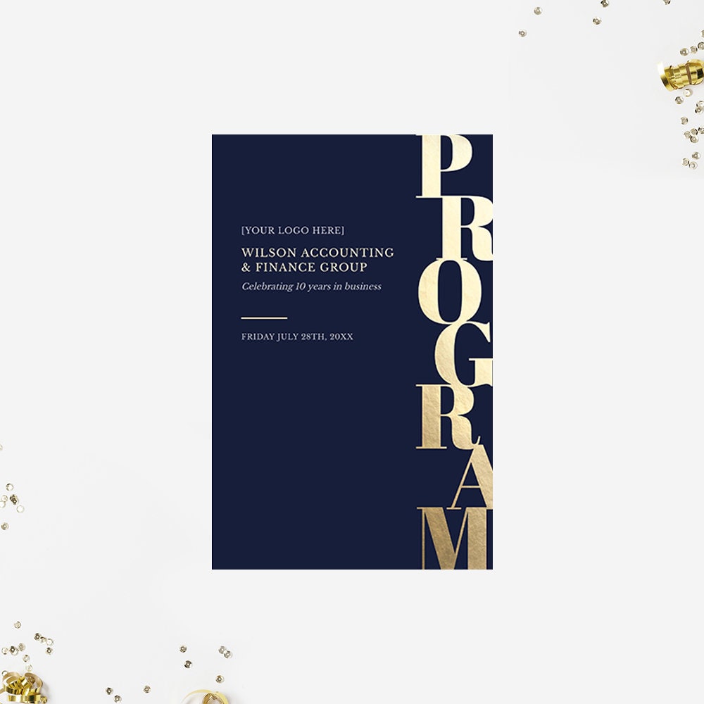 Elegant Program Event Printable Digital Download, Business Program Bro