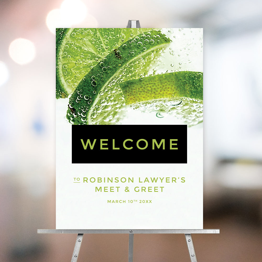 Lime Business Event Welcome Sign Meet and Greet Office Cocktail Party