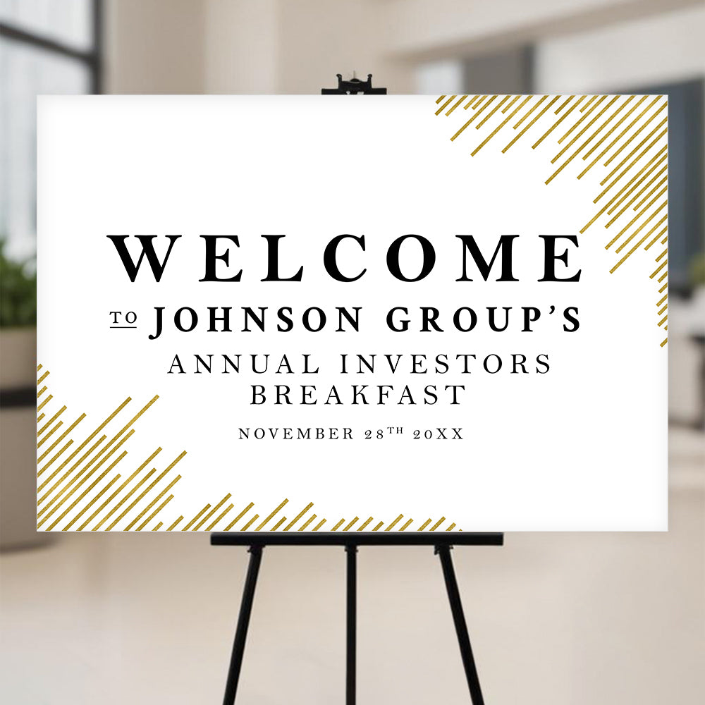 Elegant Corporate Event Welcome Sign, Professional Business Gathering ...