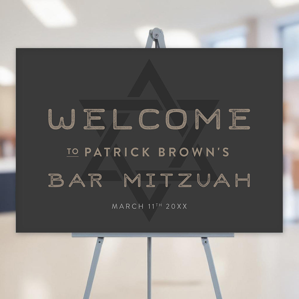 Personalized Welcome Poster for Bar and Bat Mitzvahs, Jewish Event Wel ...