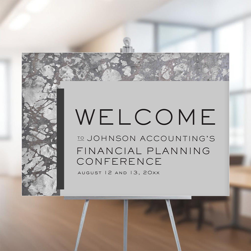 Elegant Corporate Conference Welcome Sign, Professional Event Welcome ...