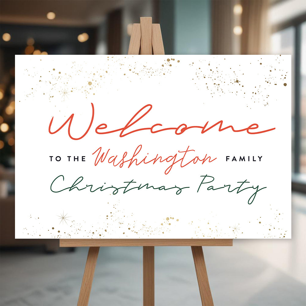 Christmas Party Welcome Sign for Family Gatherings, Holiday Party Welc