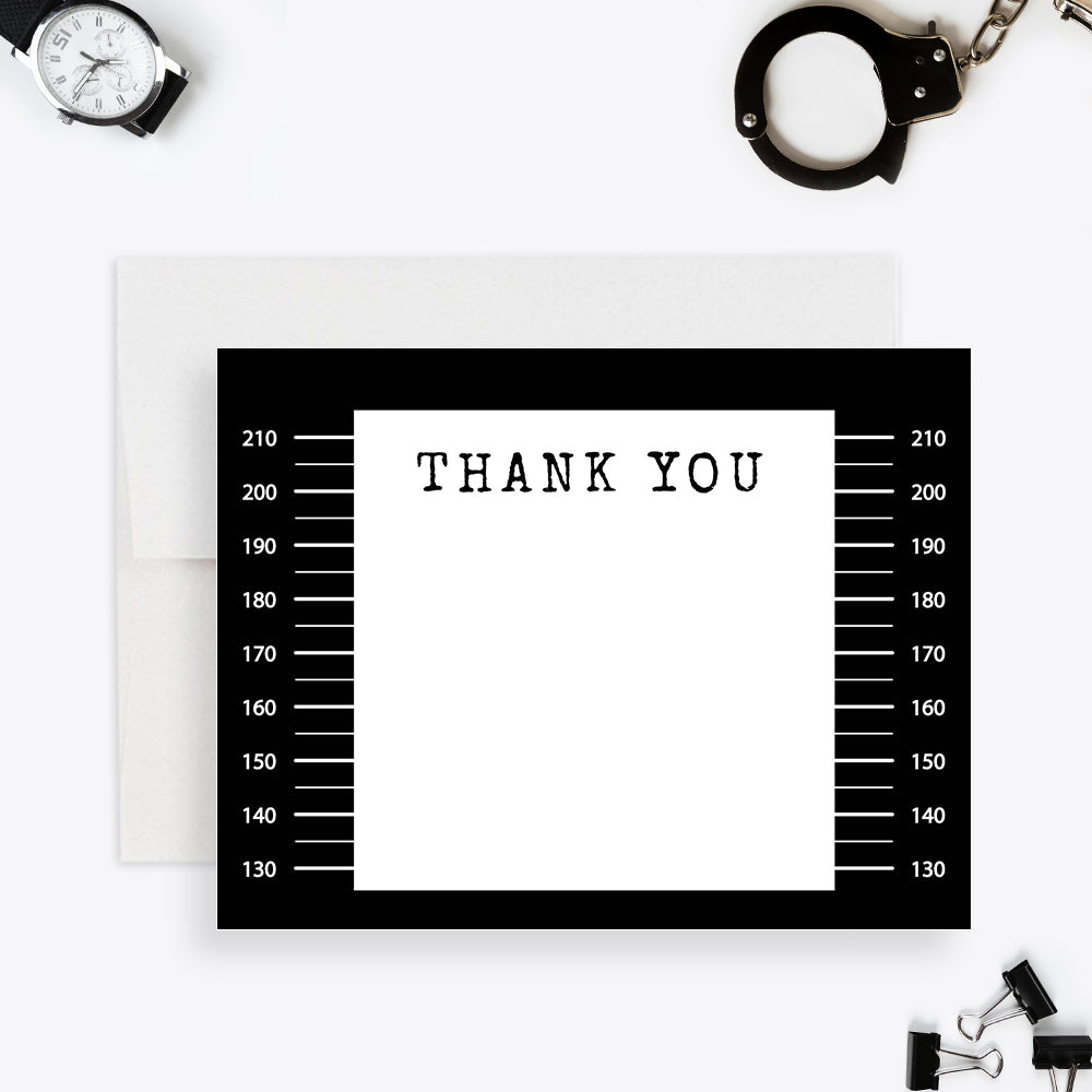 Funny Mugshot Personalized Note Card for Men