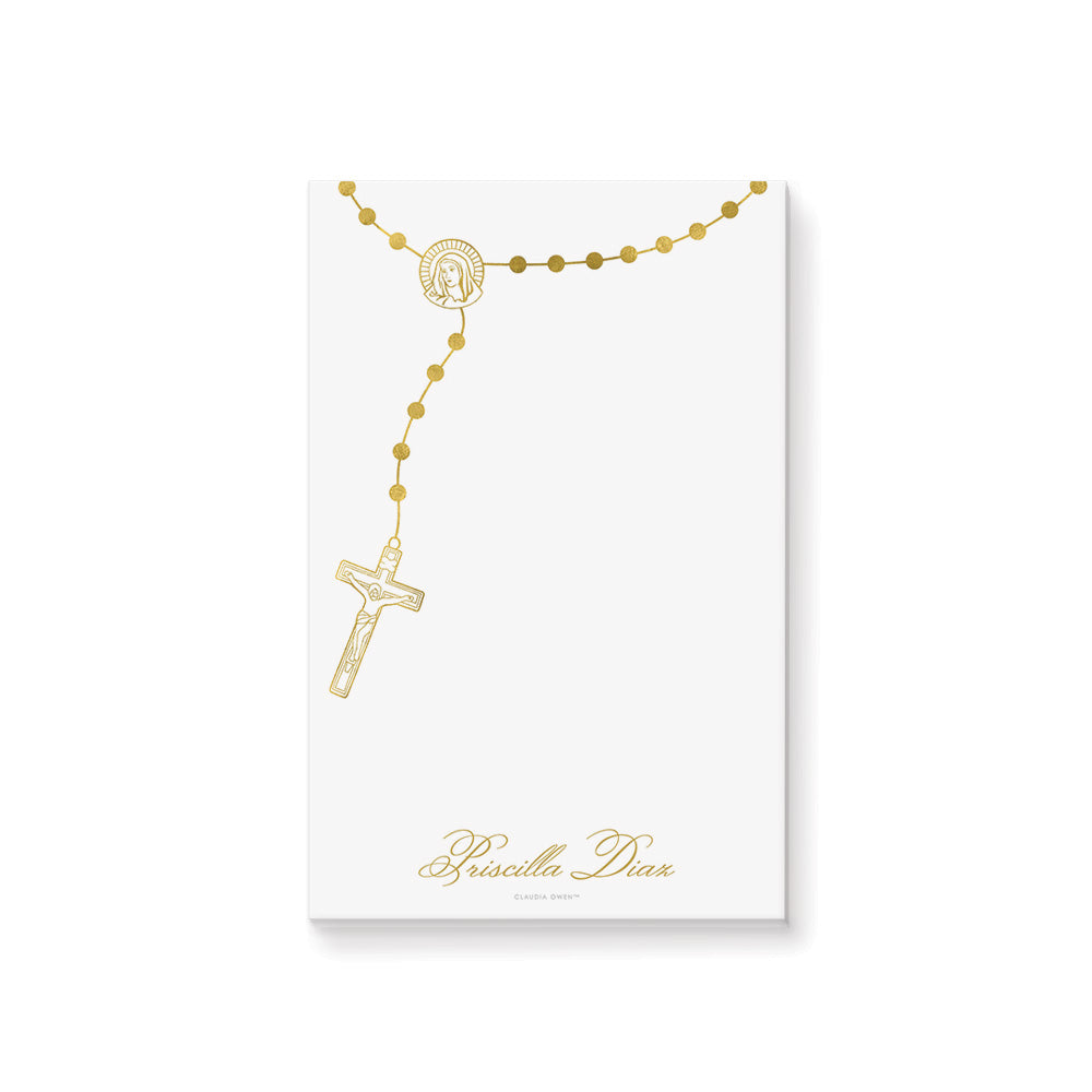 Religious Notepad with Rosary, Catholic Stationery Pad — Claudia Owen