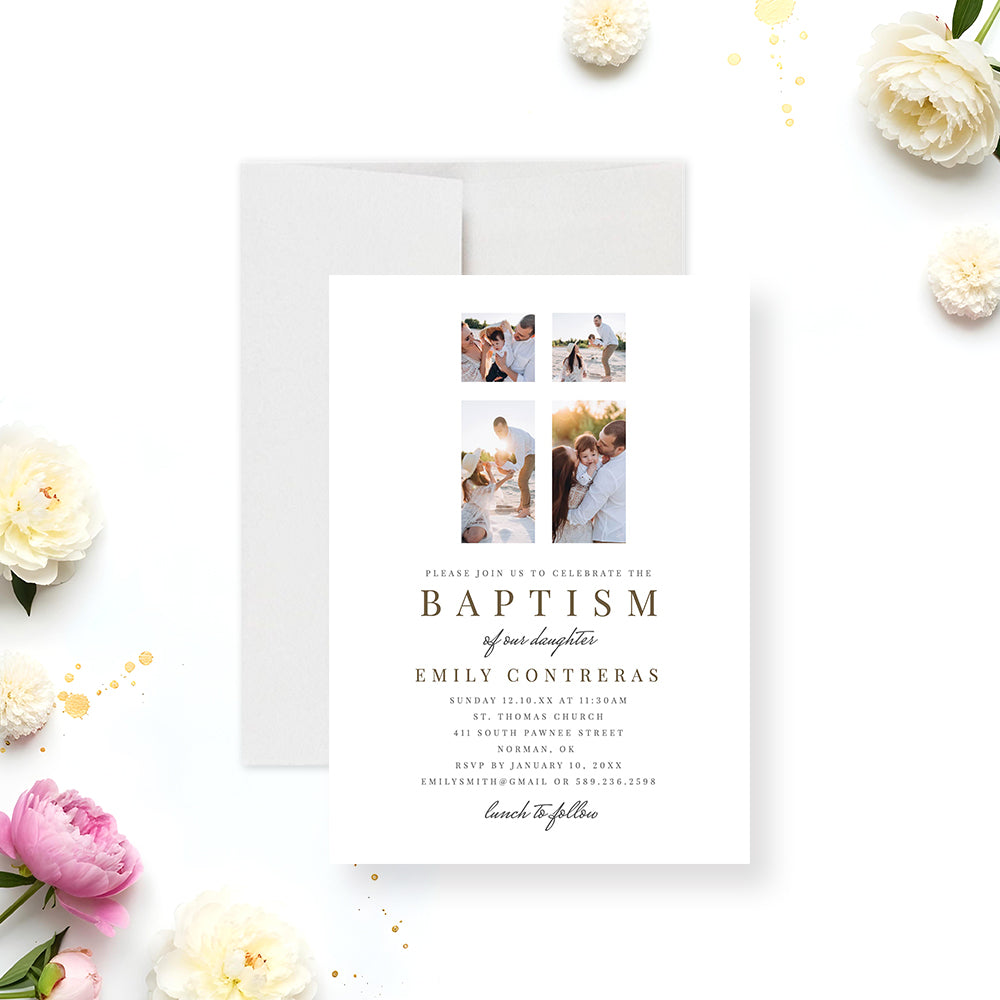 Baptism Invitation Photo Christening Invitation Personalized