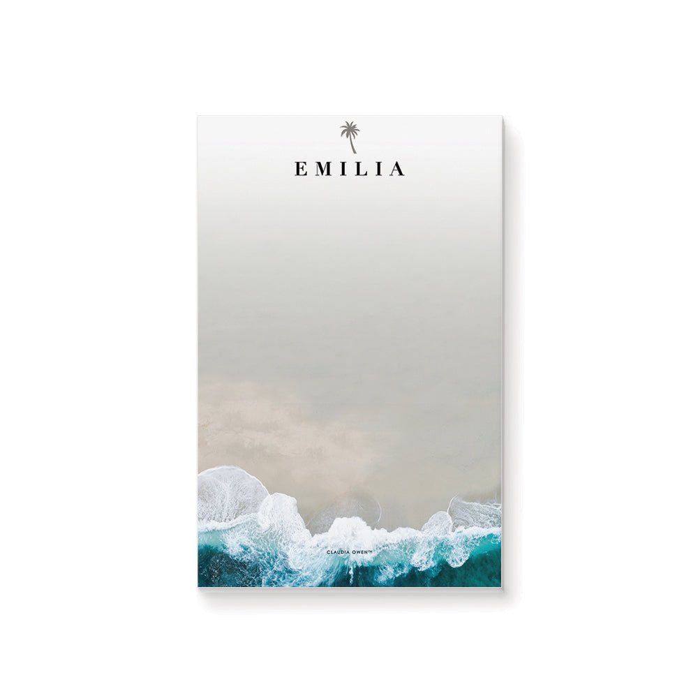 Personalized Beach Wedding Notepad Ocean Waves Design