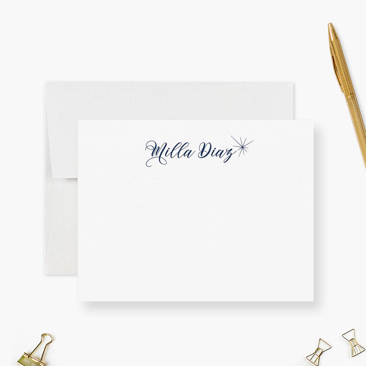 Personalized Starry Night Note Cards Custom Stationery Set
