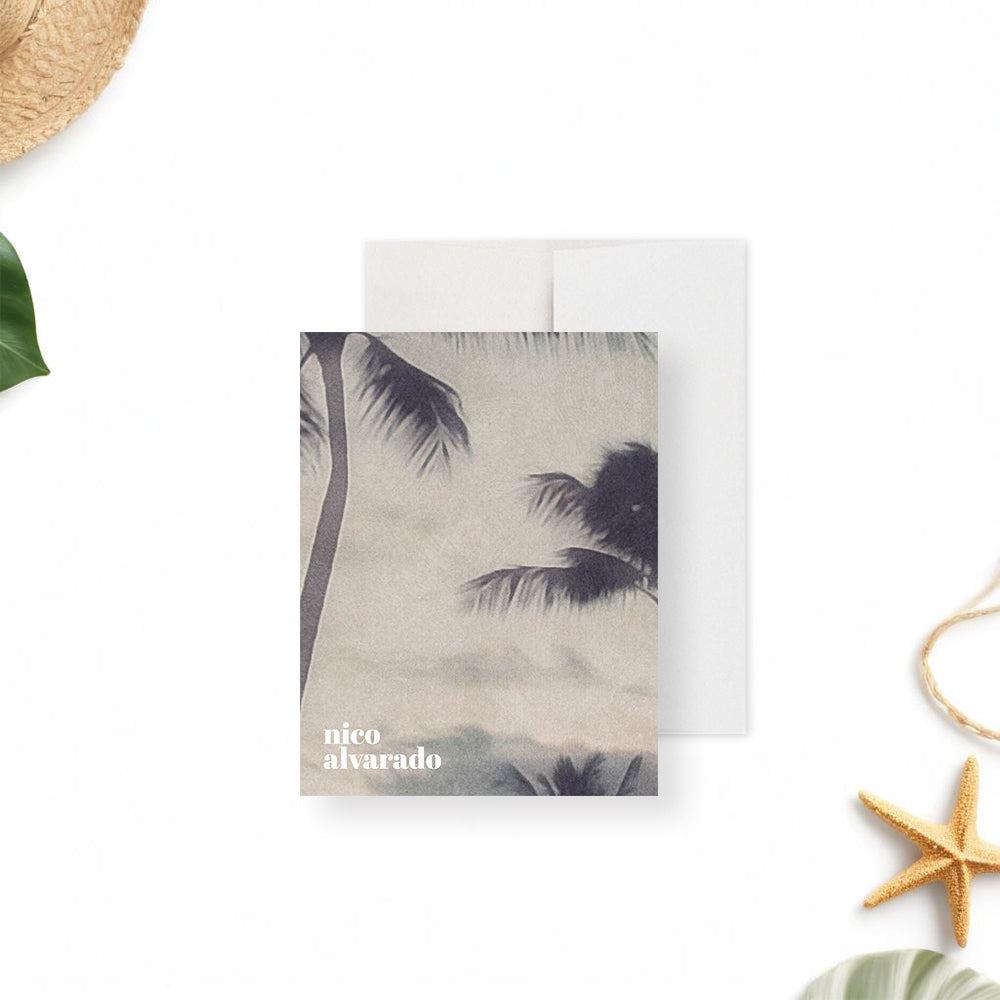 Tropical Palm Tree Note Card, Summer Stationery Set — Claudia Owen