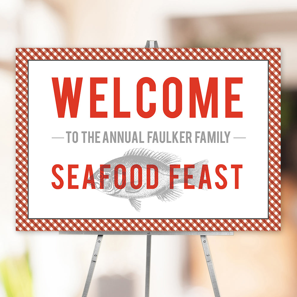 Personalized Seafood Feast Welcome Sign
