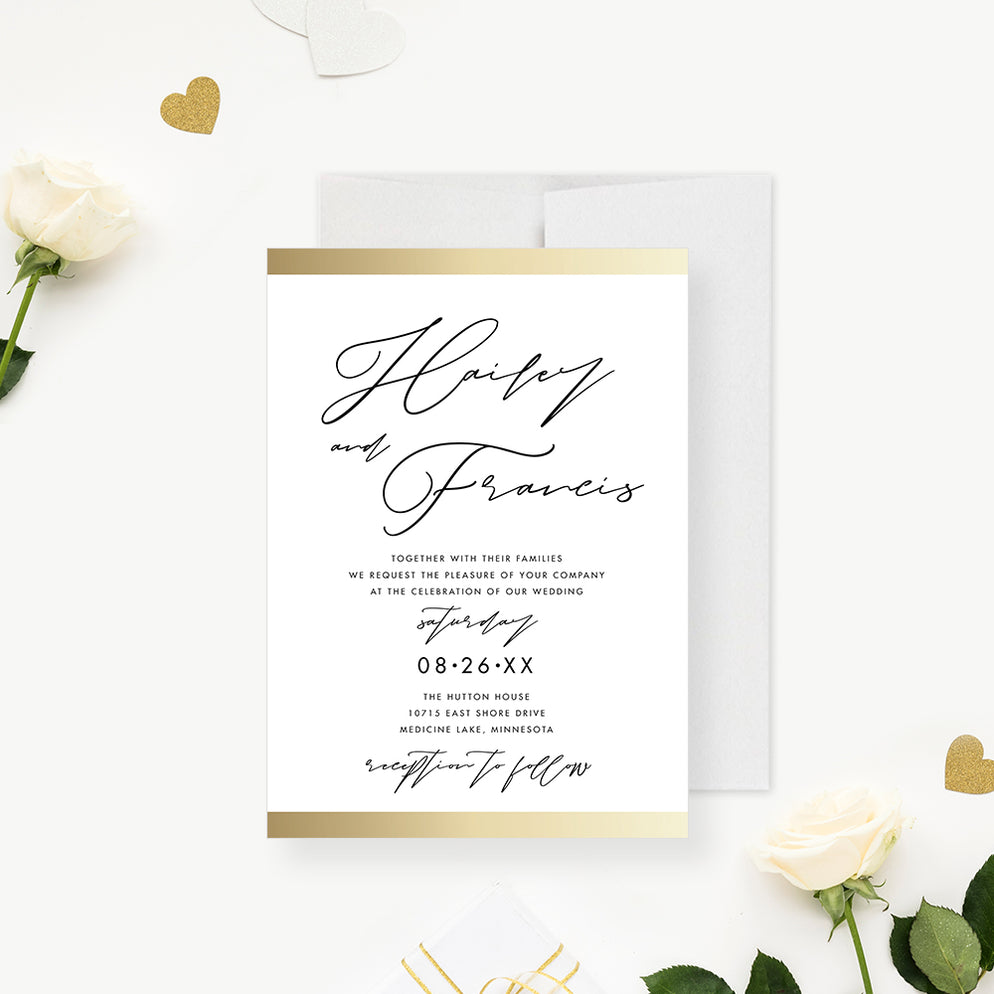 Elegant Script Wedding Invitation Card